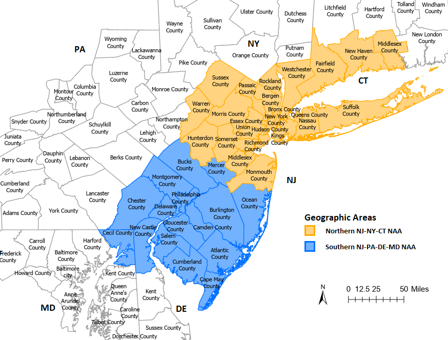 NJDEP| Air Planning | NAAQS and Attainment Area Status
